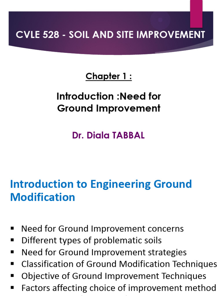 Lecture 1-Introduction - Need For Ground Improvement | PDF | Soil | Physical Sciences