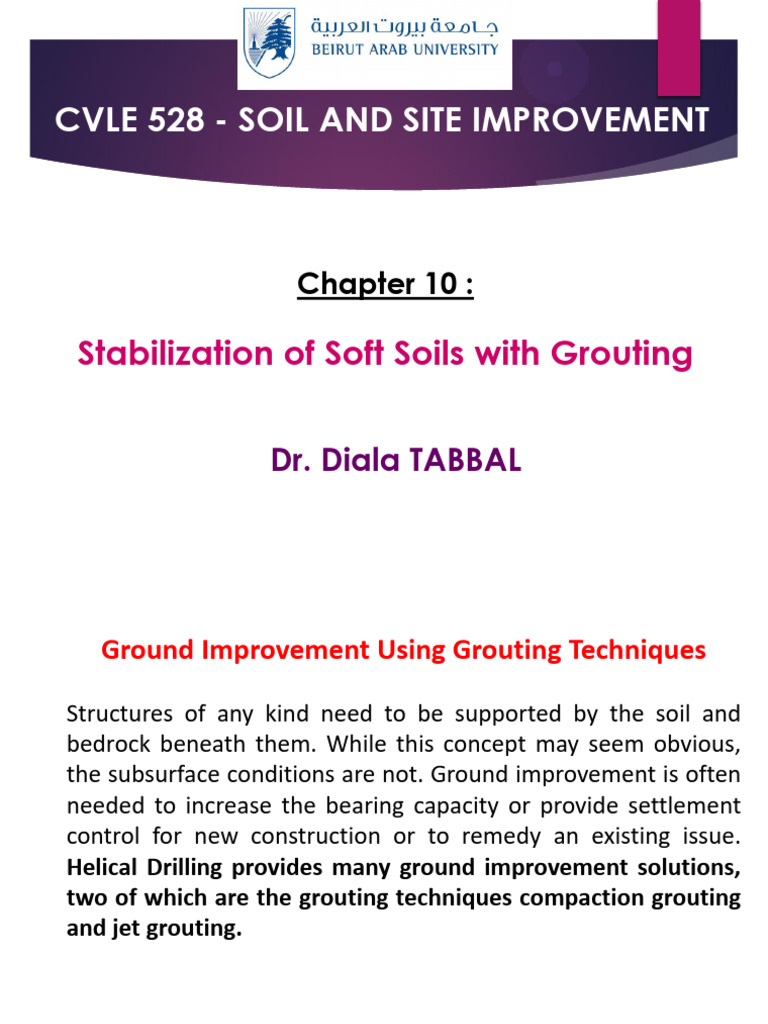 Lecture 10 - Stabilization of Soft Soils Using Grouting Technique | PDF ...