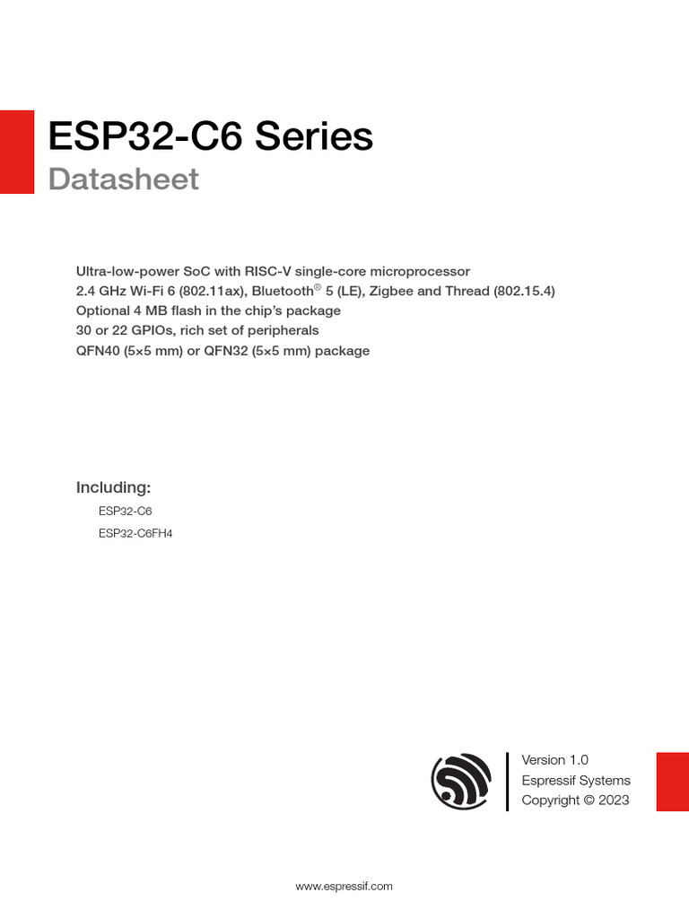 Esp32-c6 Datasheet En | PDF
