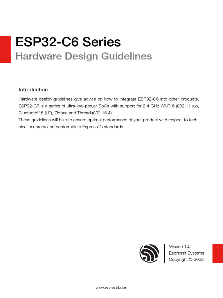 Esp32-C6 Hardware Design Guidelines en | PDF | System On A Chip | Electronic Circuits