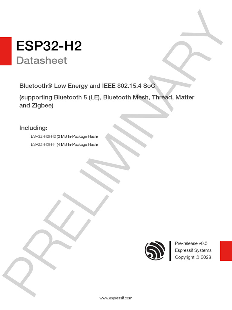 Esp32-h2 Datasheet En | PDF | Microcontroller | Bluetooth