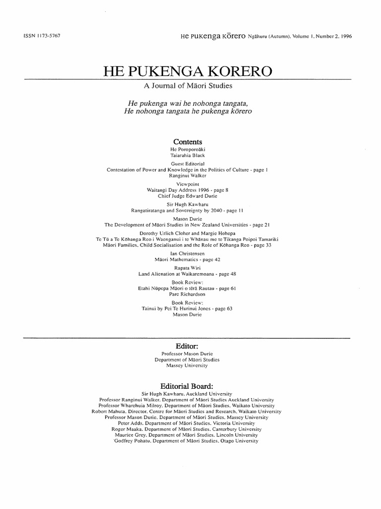 He Pukenga Korero - 1996 | PDF