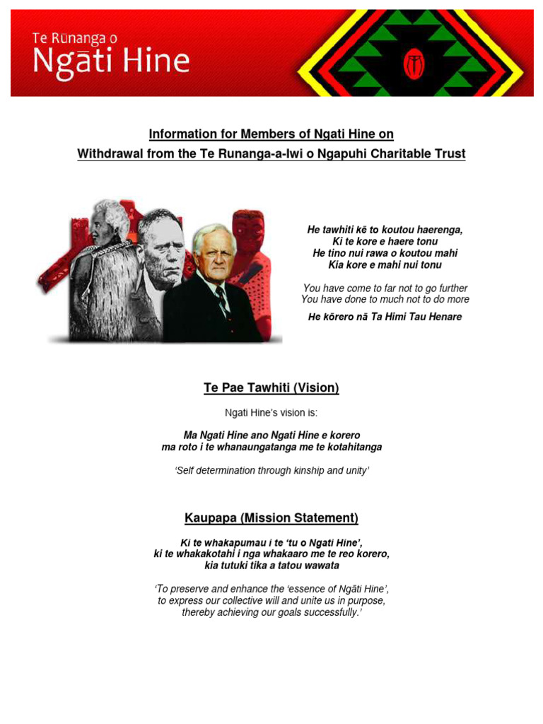 Ngati Hine Withdrawal From Te Runanga a Iwi o Ngapuhi | PDF ...