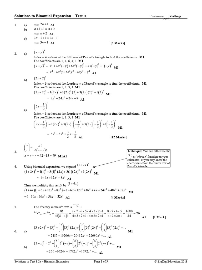 Binomial Expansion Q's | PDF | Abstract Algebra | Computational Science