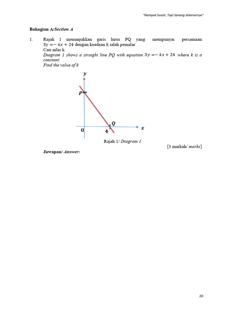 Mathematics - Matematik F2 - Garis Lurus - 2023 | PDF