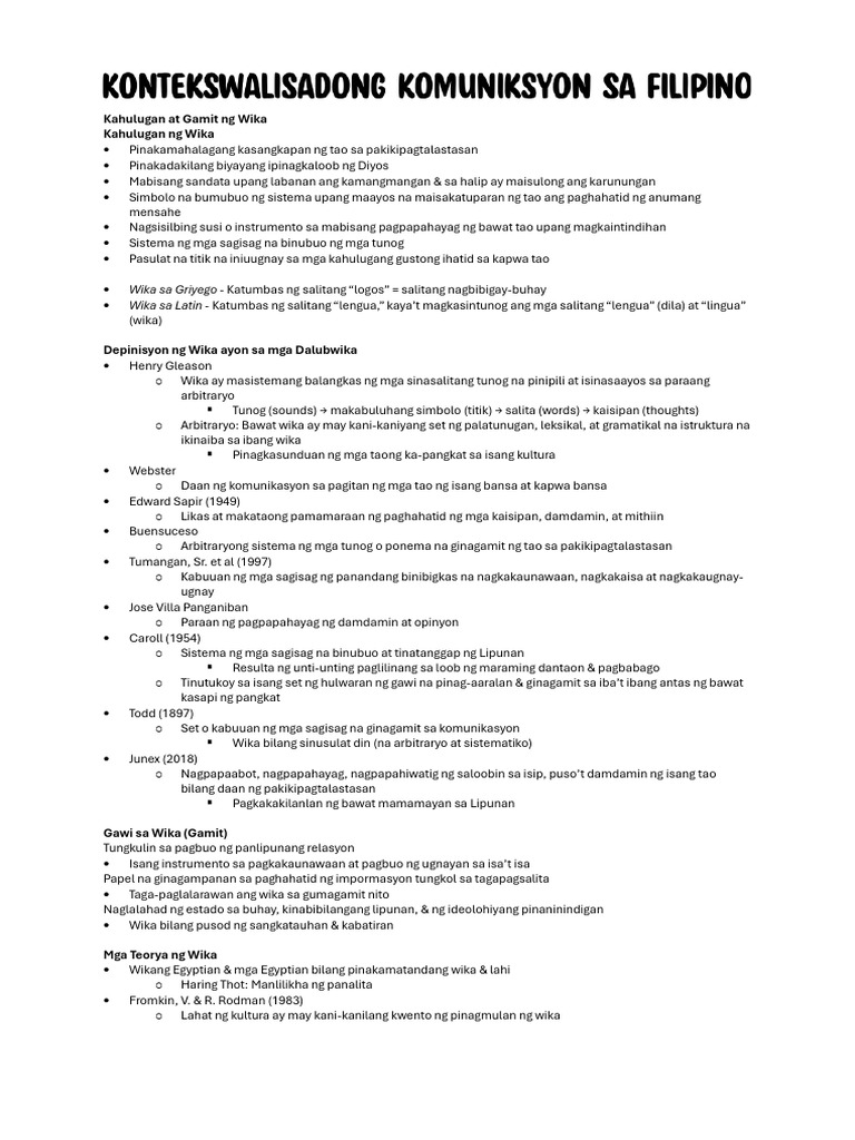 KOMFIL Reviewer | PDF