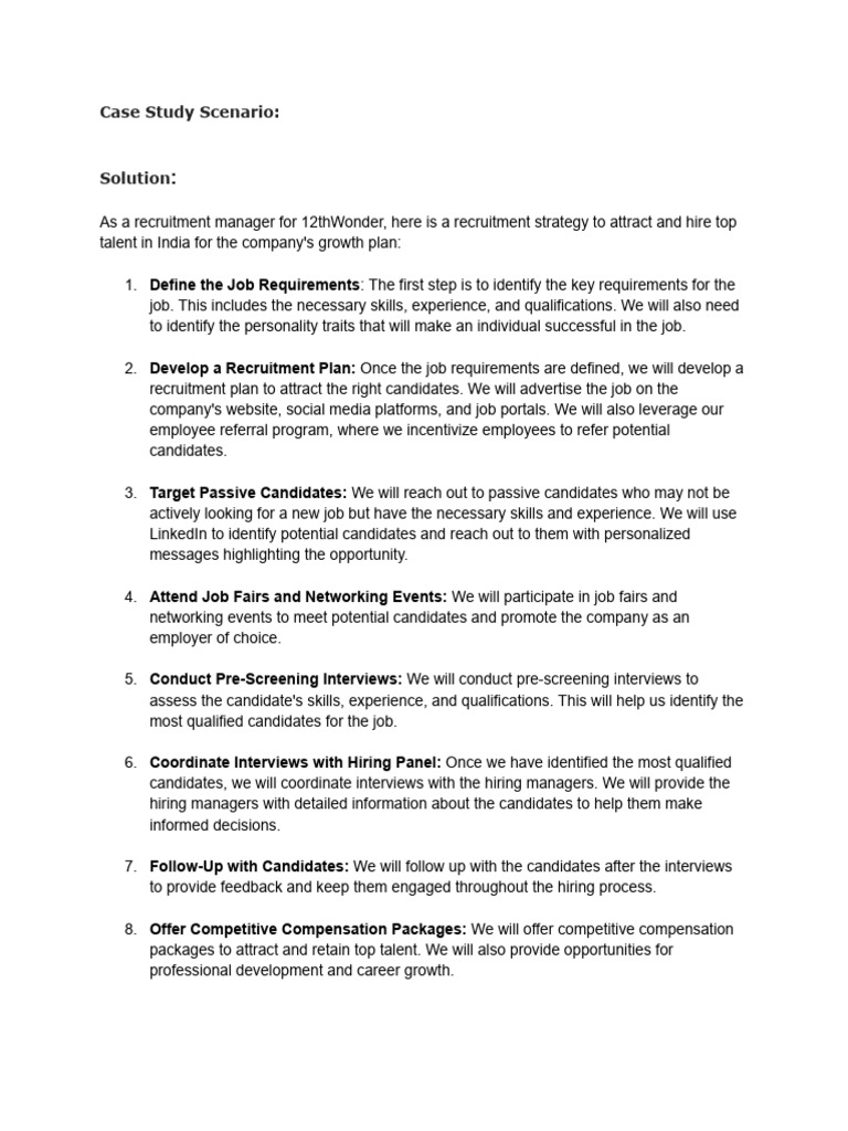 Case Study Scenario | PDF