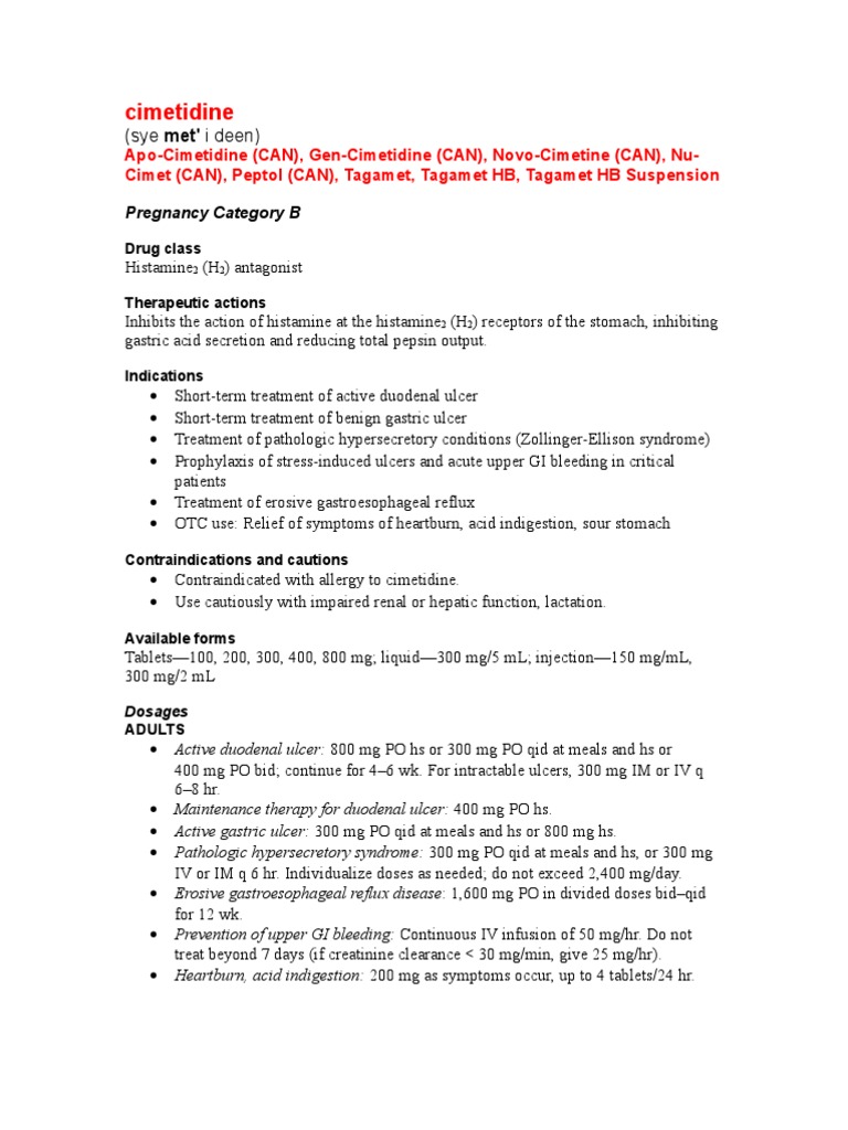 Cimetidine | Medical Treatments | Pharmacology