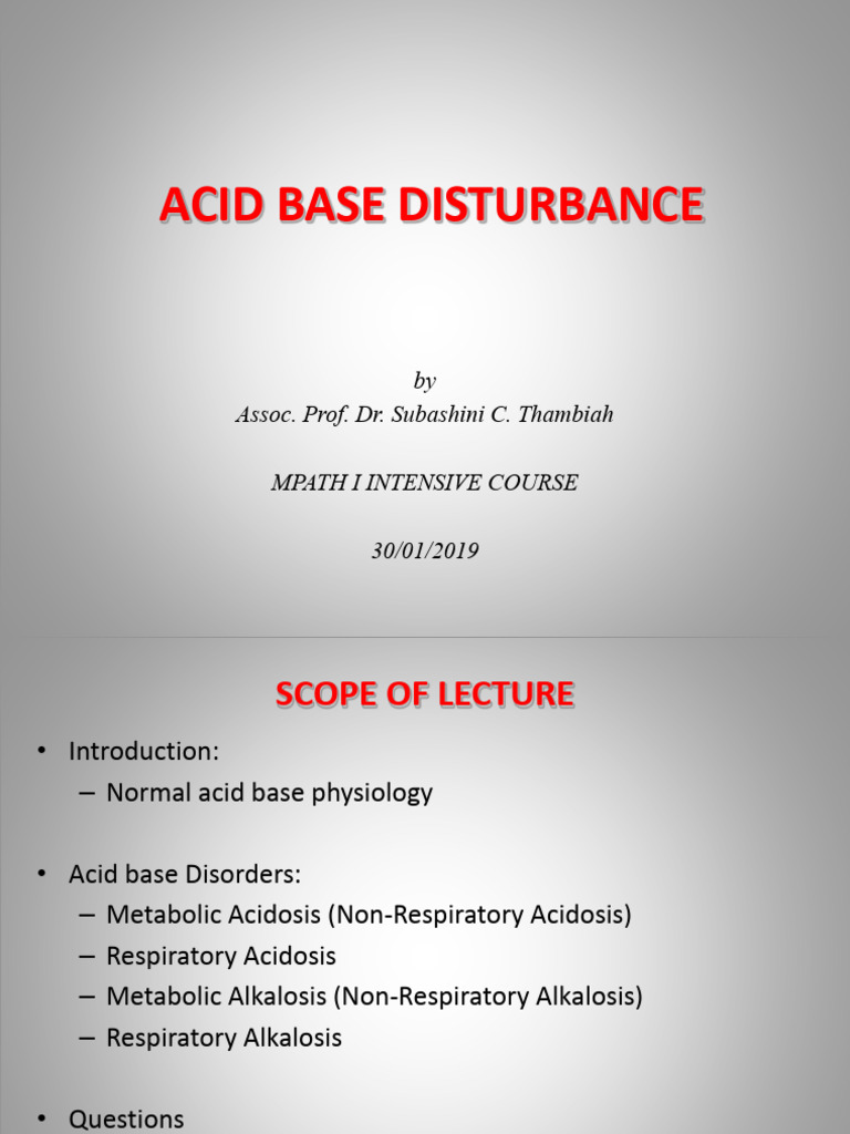 Acid Base Disturbance - Mpath 1 | PDF | Bicarbonate | Buffer Solution