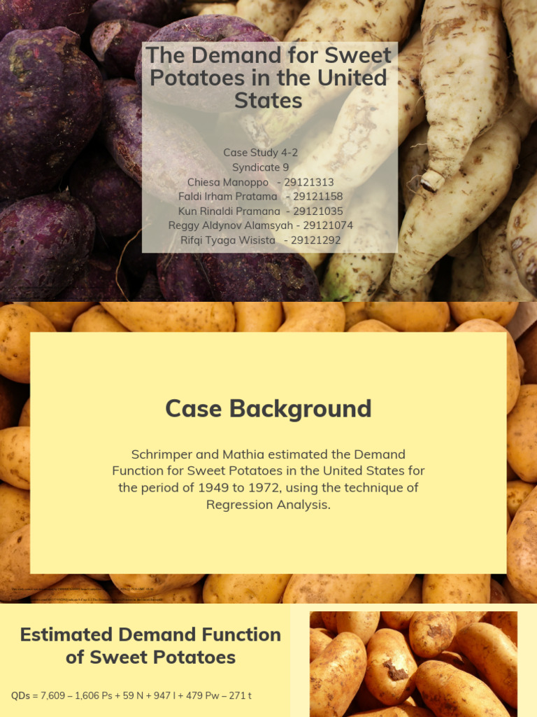 Syndicate 9 Case 4 2 The Demand For Sweet Potatoes in The United States ...