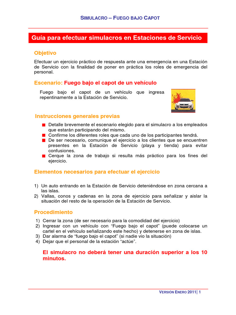 Simulacro - Fuego Bajo Capot | PDF