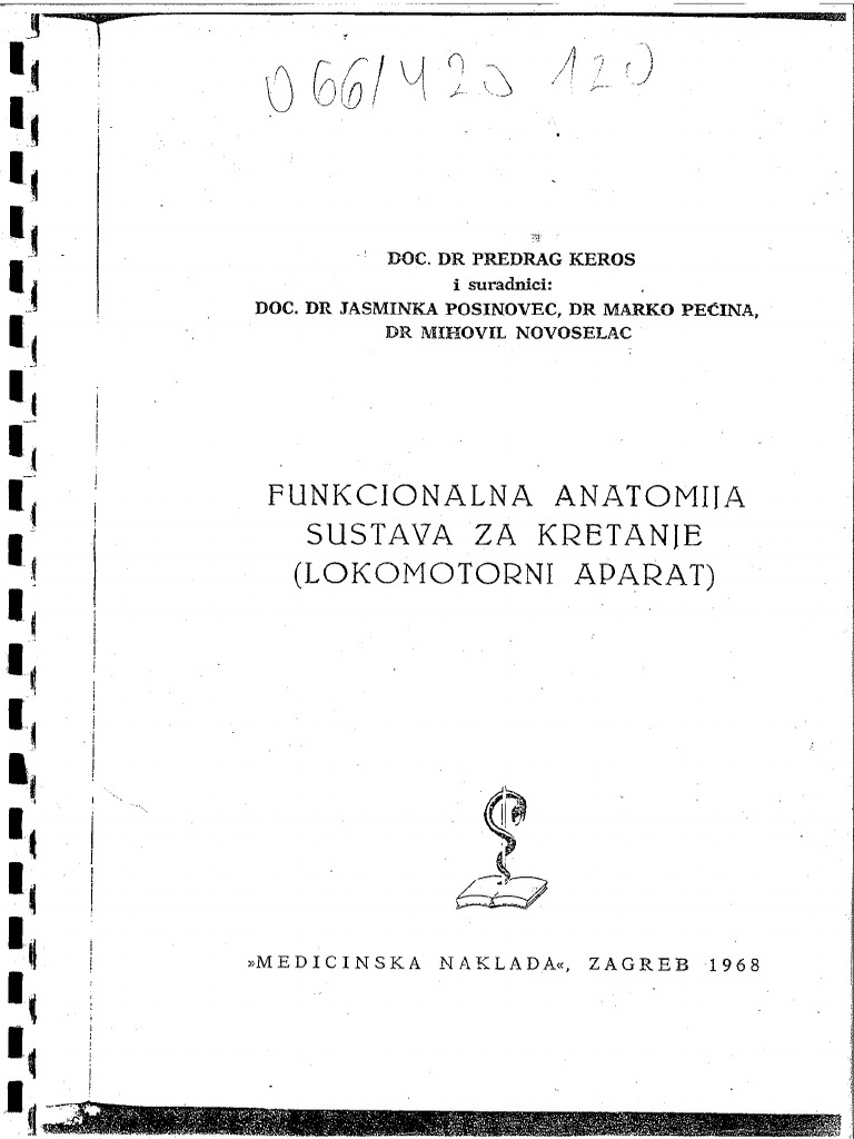 Funkcionalna Anatomija Sustava Za Kretanje (Stara Knjiga) | PDF