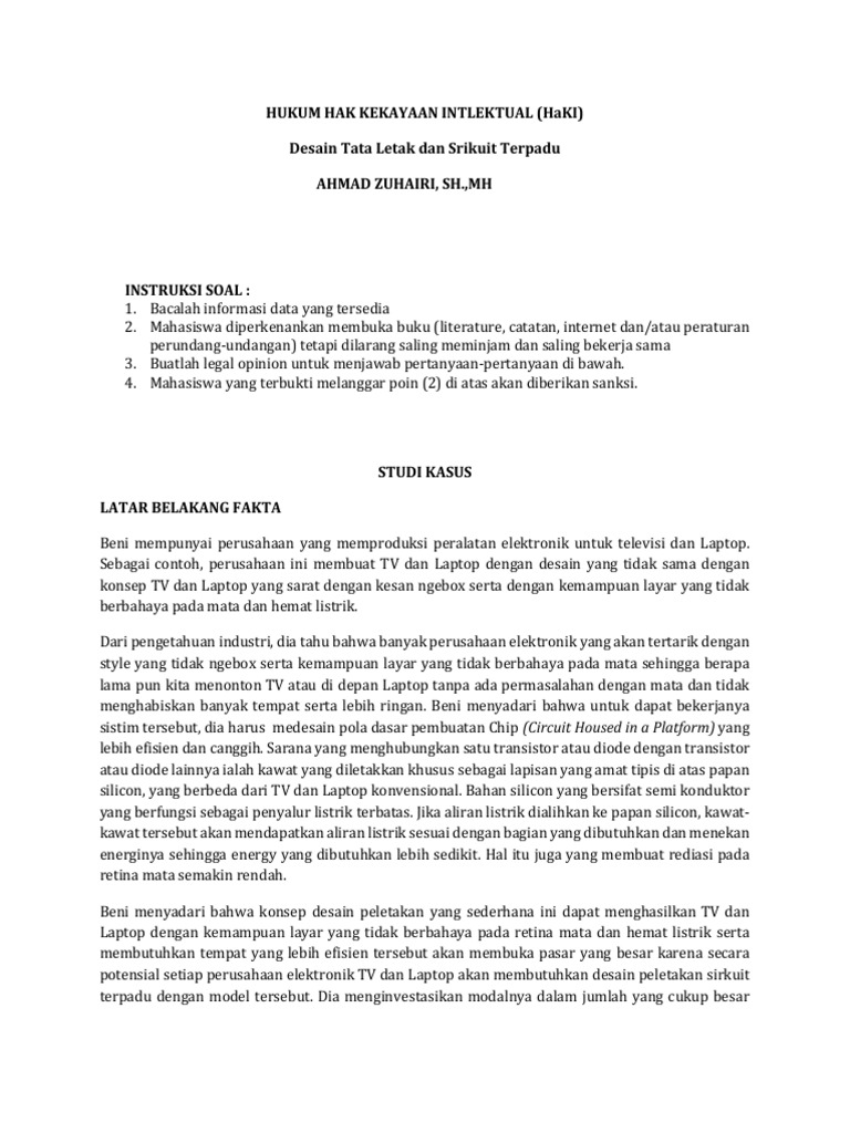 Tugas LO Studi Kasus Desain Tata Letak Dan Sirkuit Terpadu | PDF