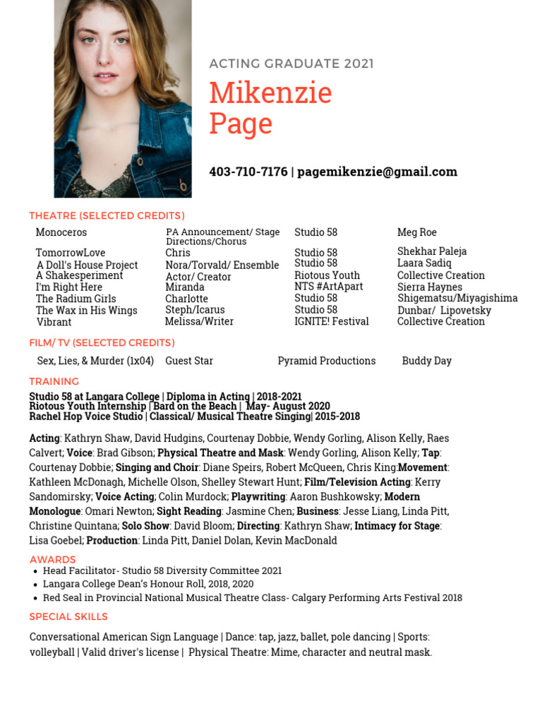 Mikenzie Page Studio 58 Resume Updated | PDF | Art