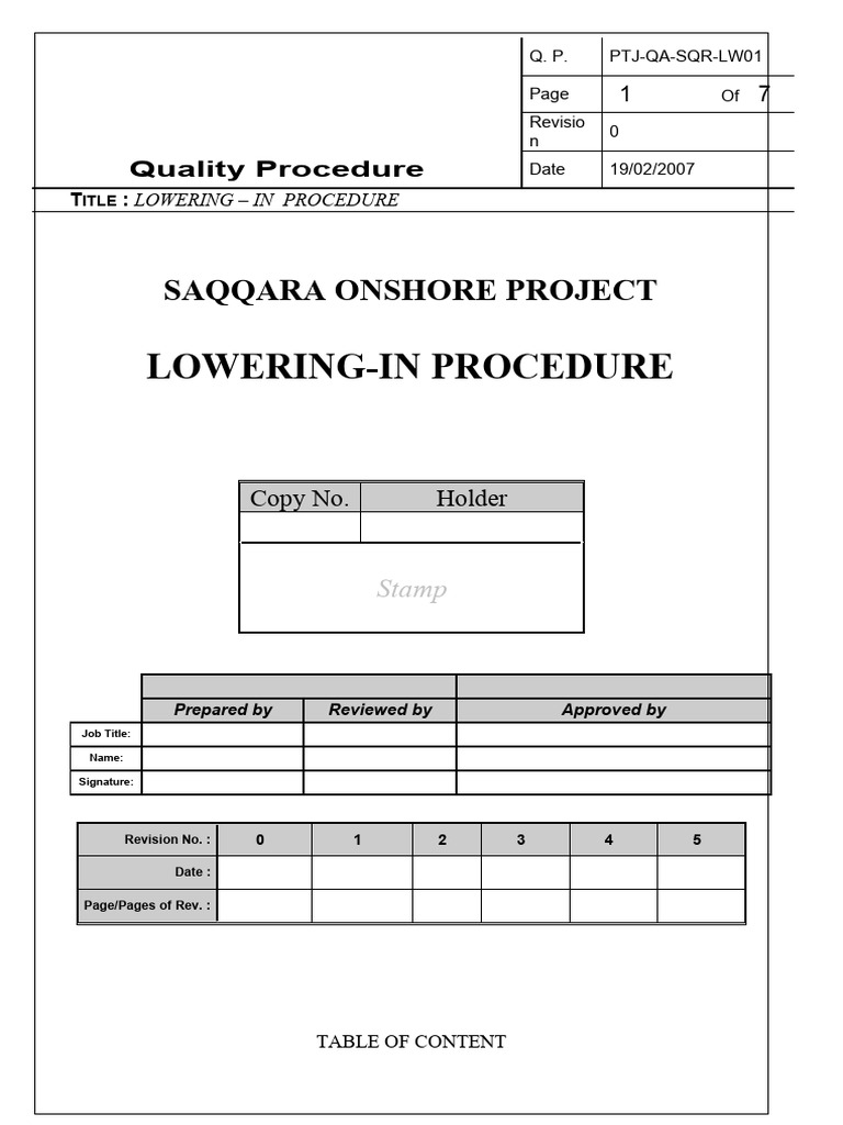 Pipeline Lowering Procedure | PDF