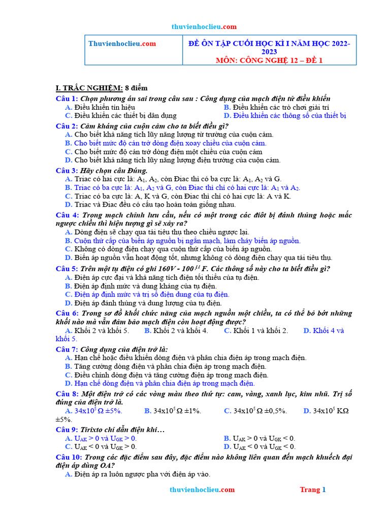 thuvienhoclieu.com-Bo-de-thi-HK1-mon-CONG-NGHE-12-nam-2022-2023-co-dap-an | PDF