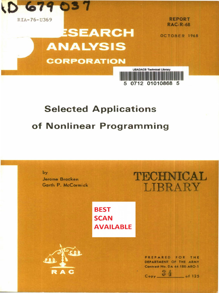 Application of Nonlinear Programming | PDF