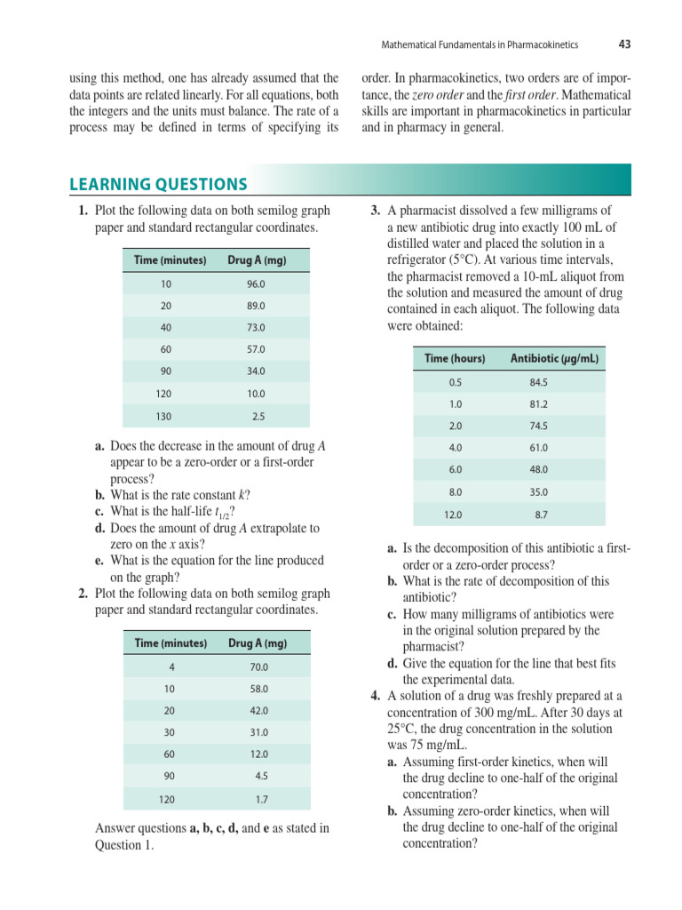 Learning Question Chapter 2 With Answer. | PDF | Pharmacokinetics ...