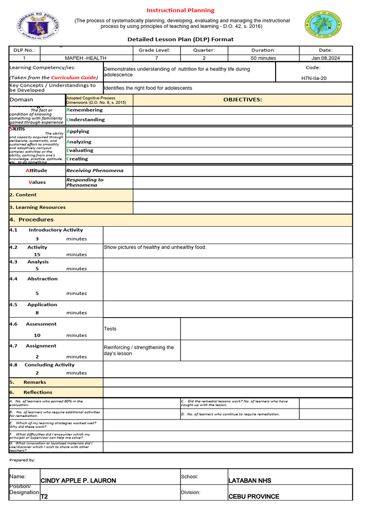 CO-DLP | PDF | Learning | Lesson Plan