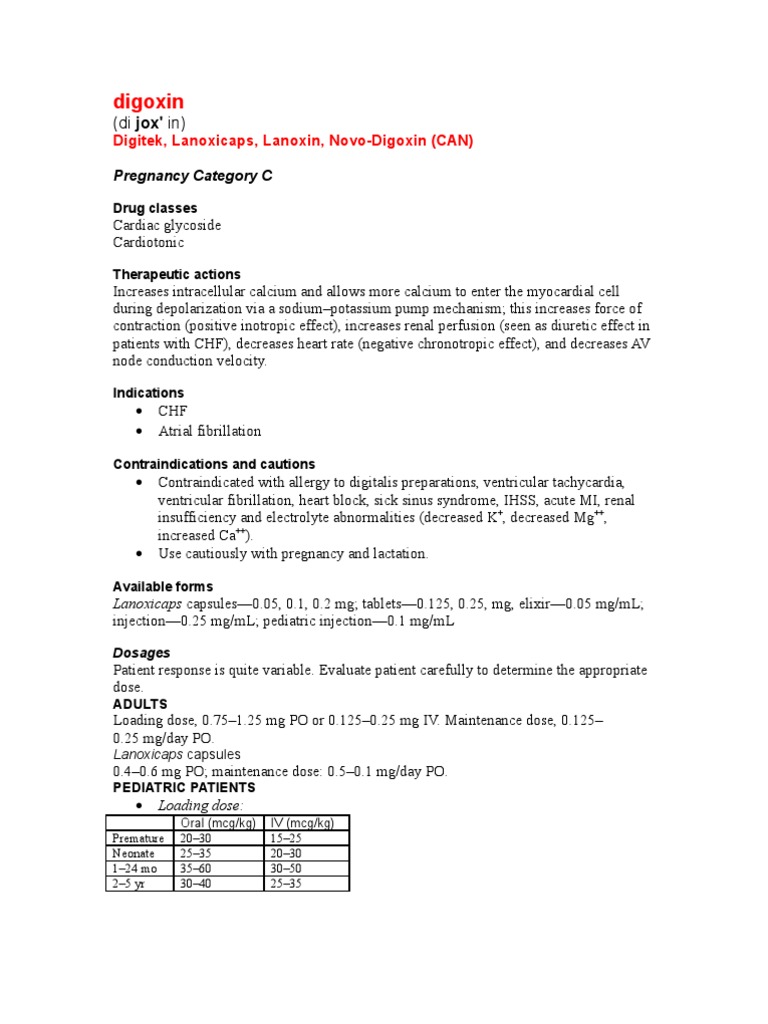 Digoxin | PDF | Rtt | Cardiology