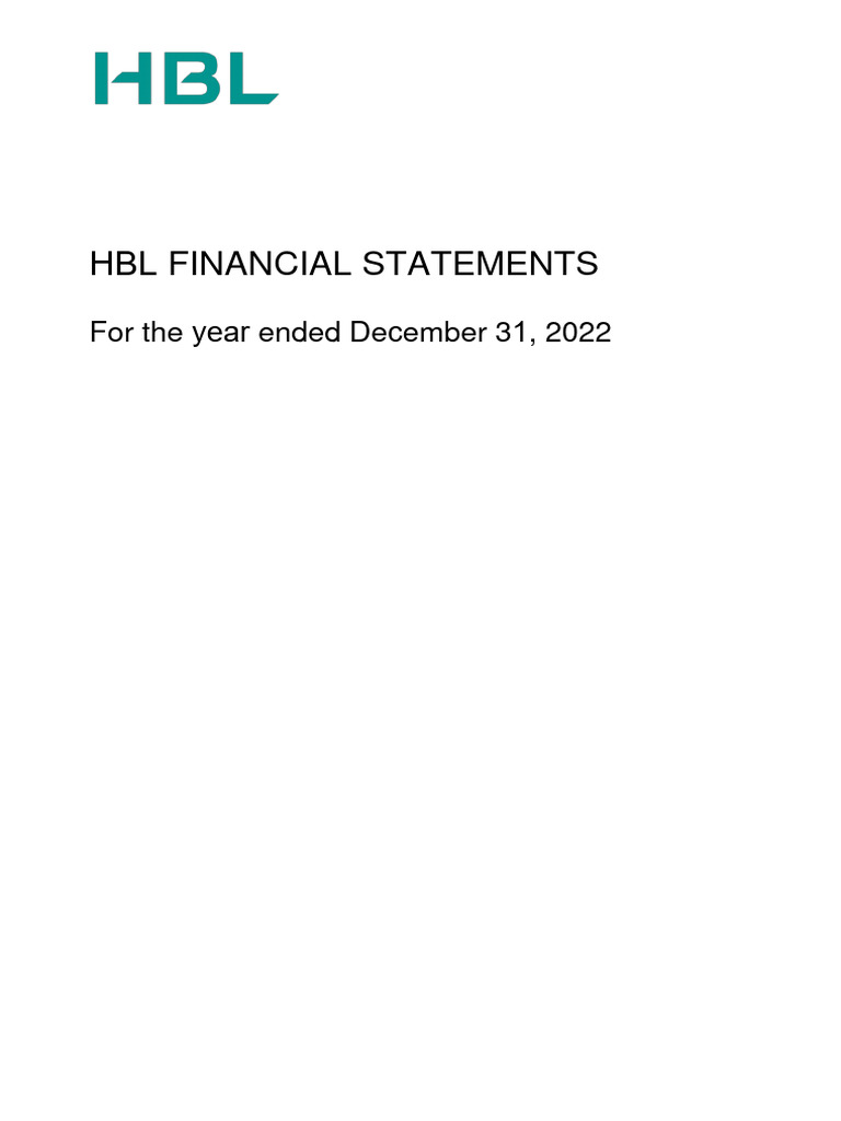 HBL Financial Statements - December 31, 2022 | PDF | Financial ...