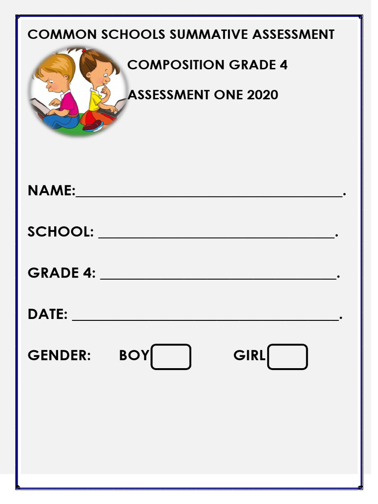 Grade 4 - Composition Assessment | PDF | Communication | Linguistics