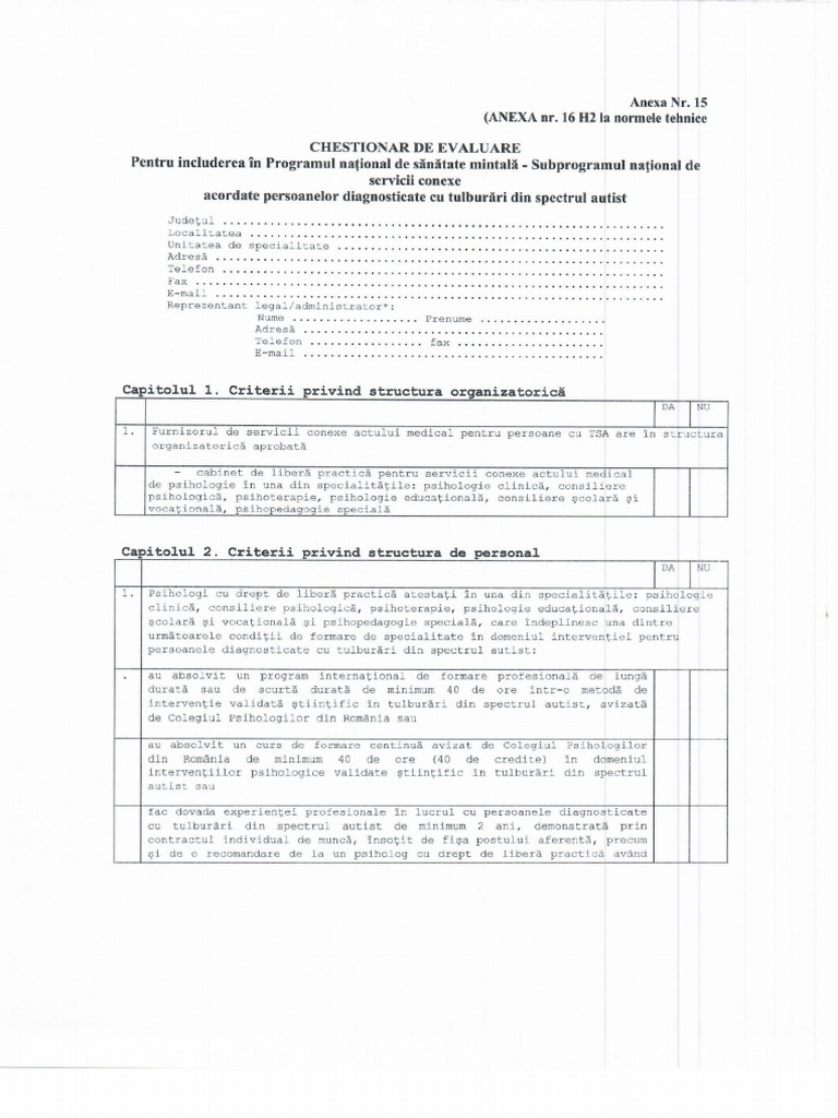 Chestionar de Evaluare | PDF