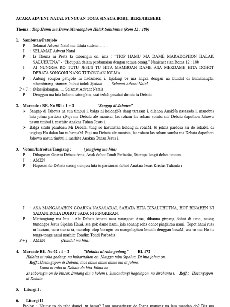 Acara Punguan Sinaga | PDF