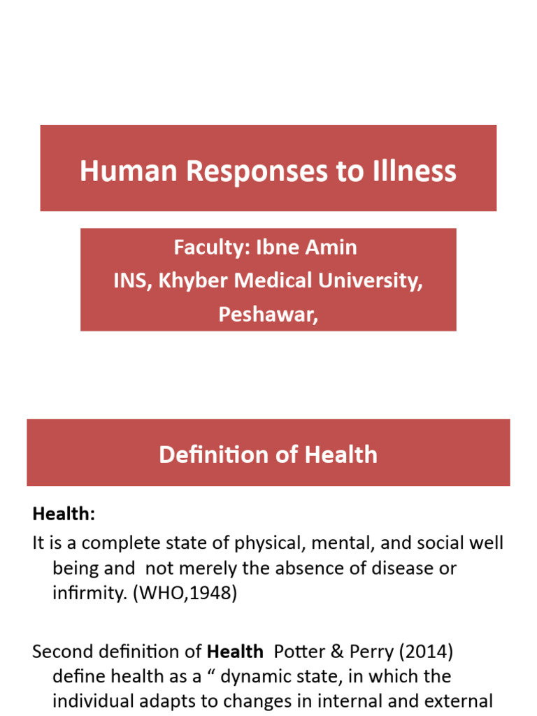 Human Response To Illness | PDF | Wellness