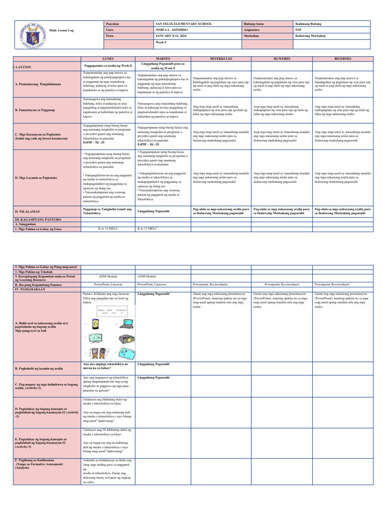 DLL Week 9 Esp | PDF