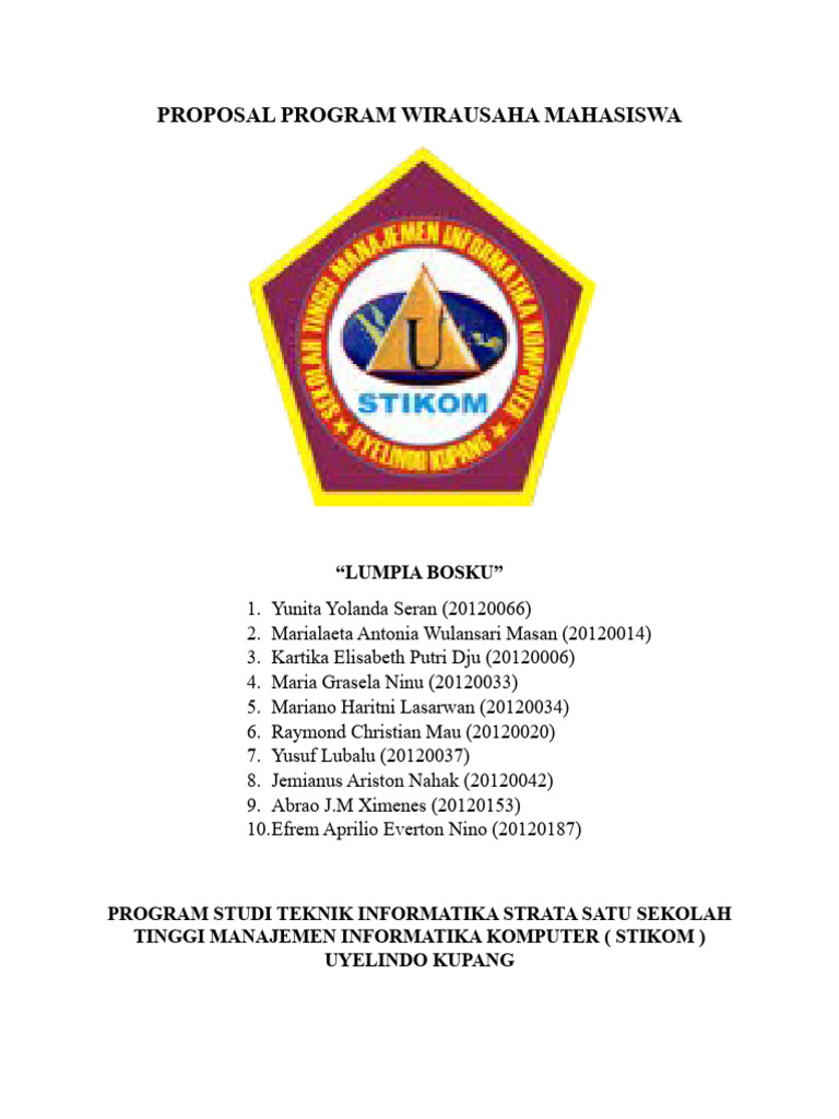 Proposal Usaha Kuliner Lumpia Bosku | PDF