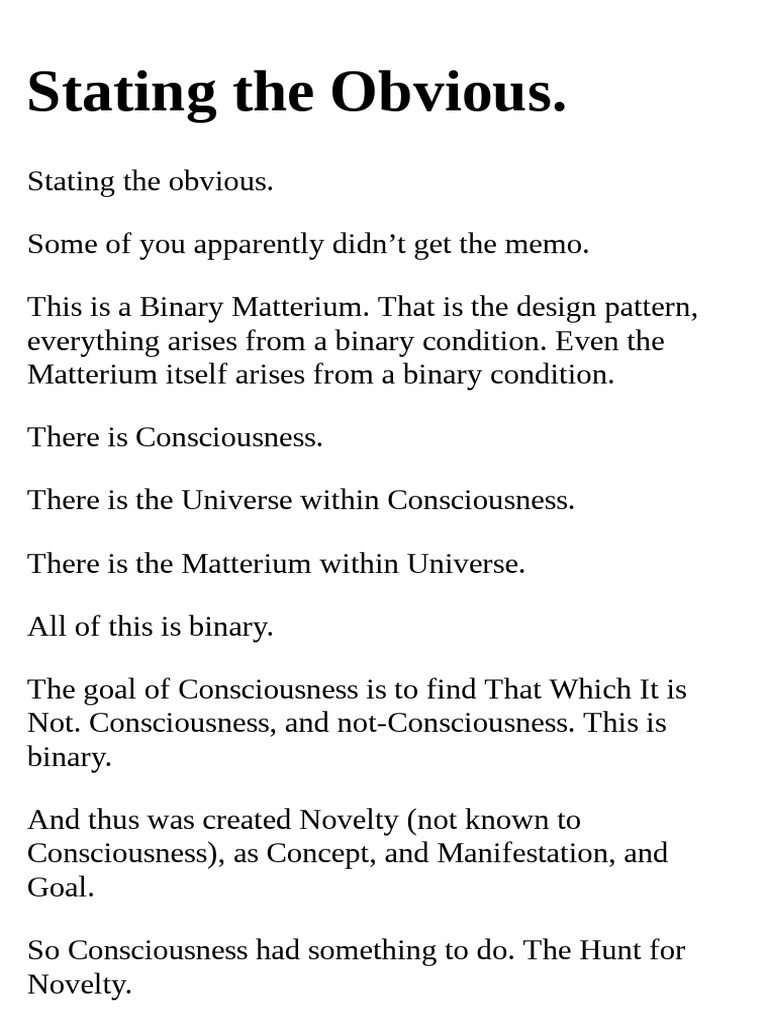 Stating The Obvious | PDF