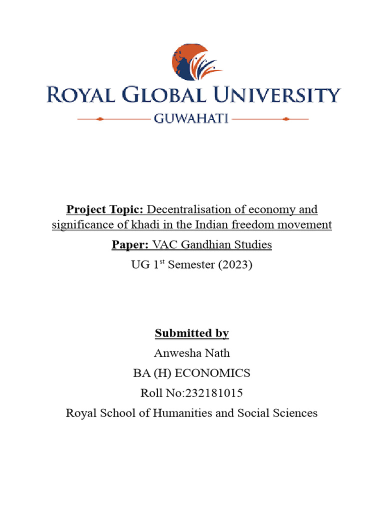 Vac Project | PDF | Mahatma Gandhi | Decentralization