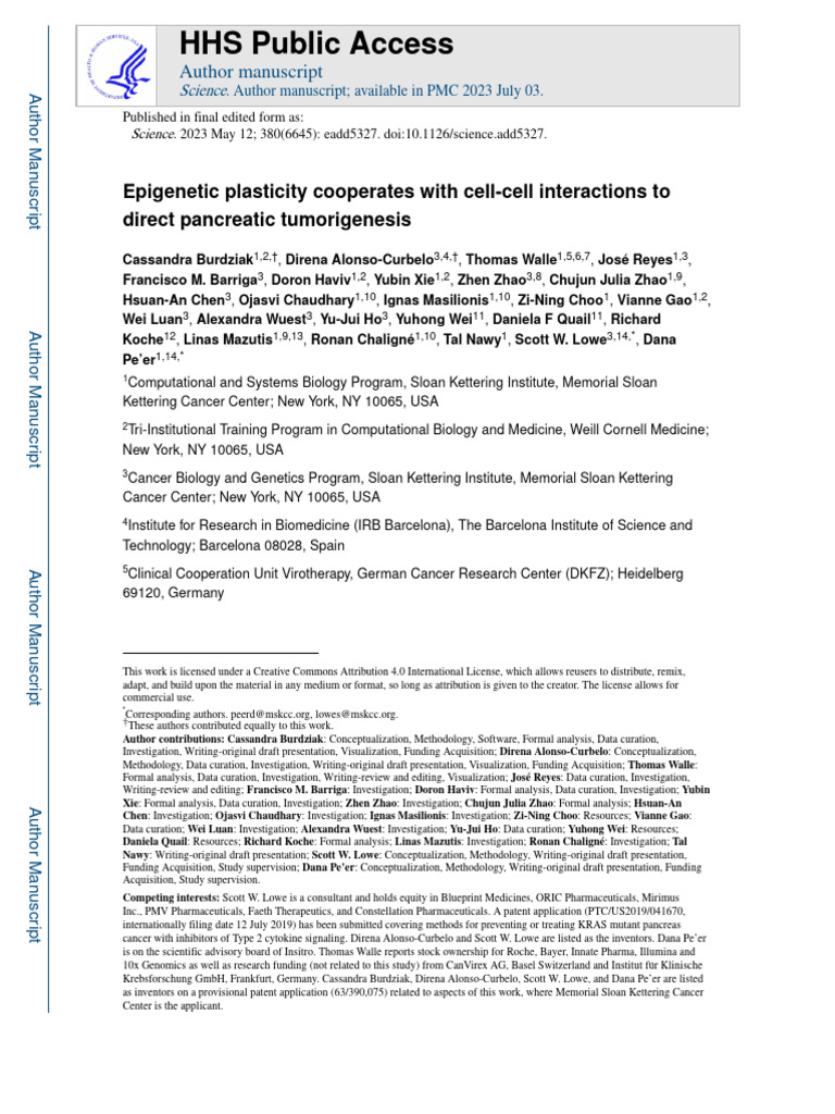 Epigenetic plasticity cooperates with cell-cell interactions to | PDF