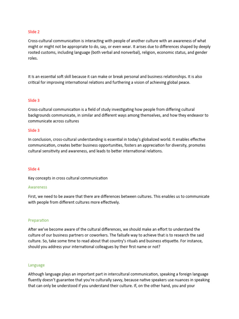 Cross Cultural Communication and Intercultural Communication | PDF ...