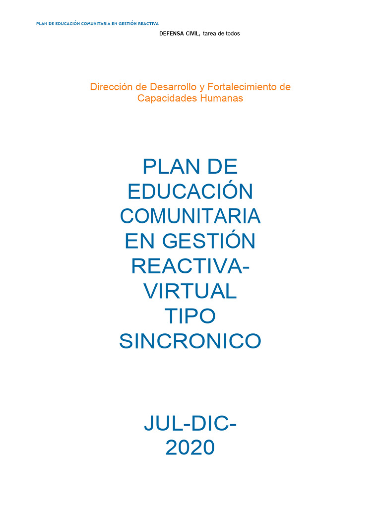 Pec 2020 Sincronico (2) | PDF | Defensa Civil | Reducción de Desastres