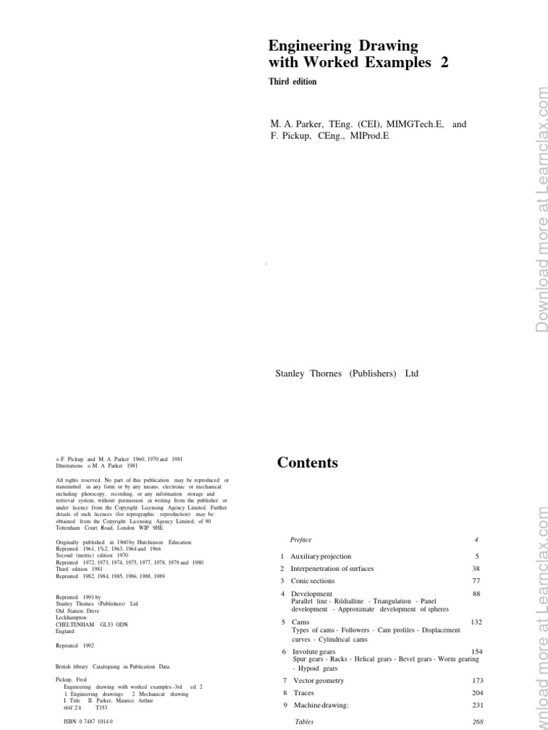 Engineering Drawing With Worked Examples 2, 3rd edition-MA Parker, F Pickup 2 | Download Free ...