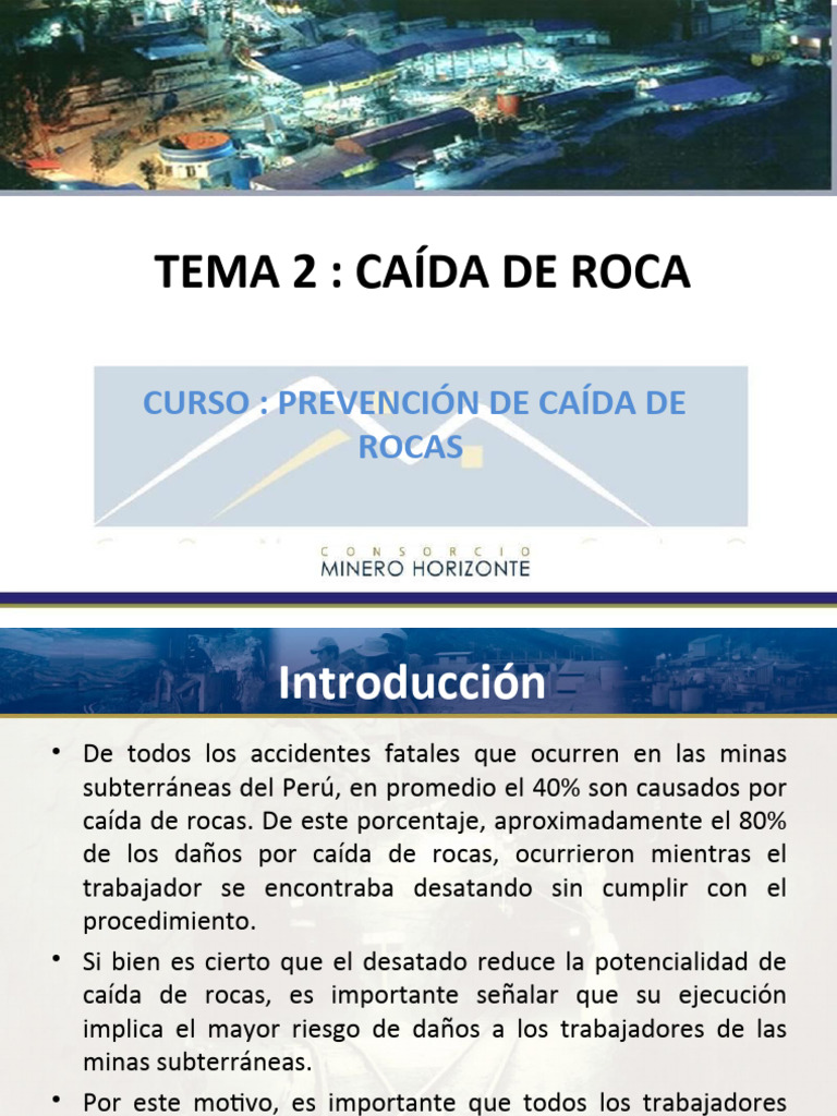244533578 Tema 2 Caida de Rocas Ppt | PDF | Roca (geología) | Minería