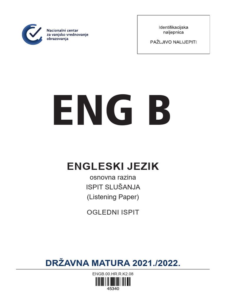 Eng B - Ogledni Ispit Ik2 | PDF