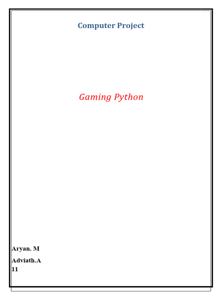 Computer Project Pdf Programming Computer Program 