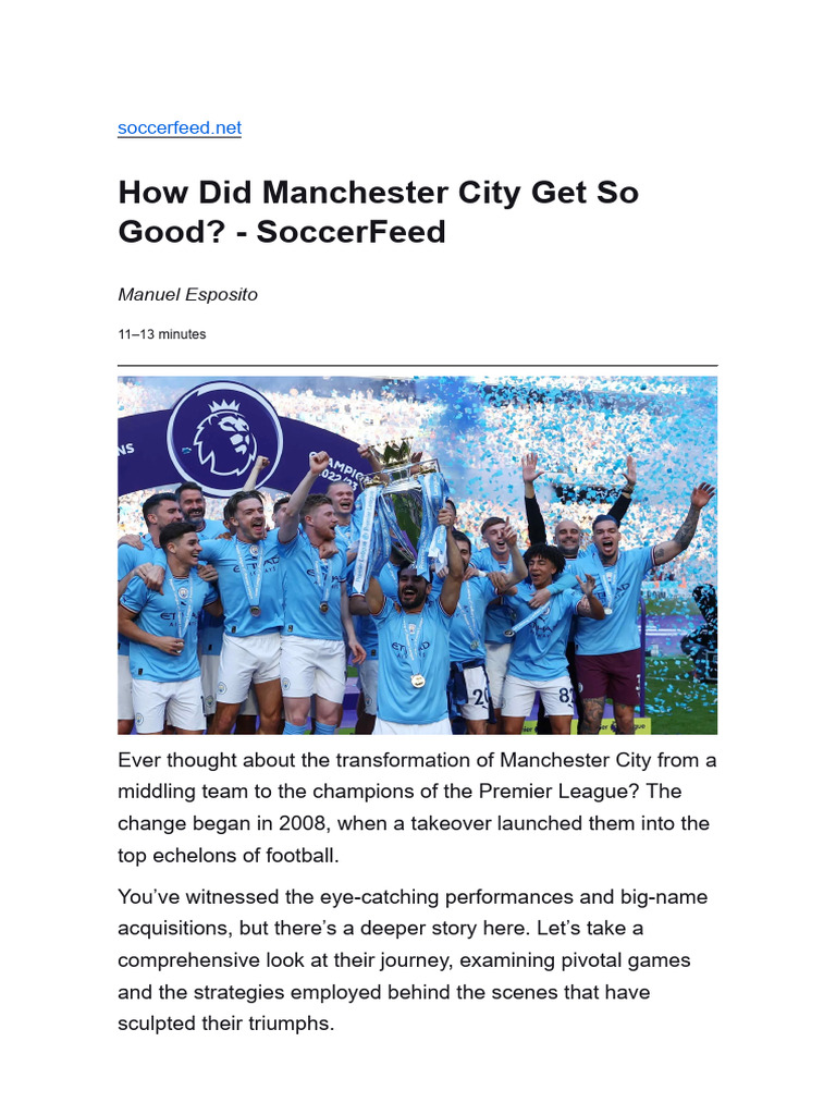 Manchester City's Rise to Dominance | PDF | Premier League Clubs ...
