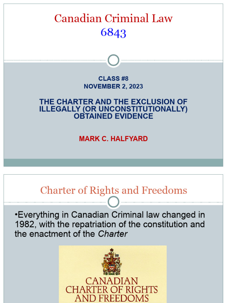 Class08 - Charter Issues | PDF | Search And Seizure | Search Warrant
