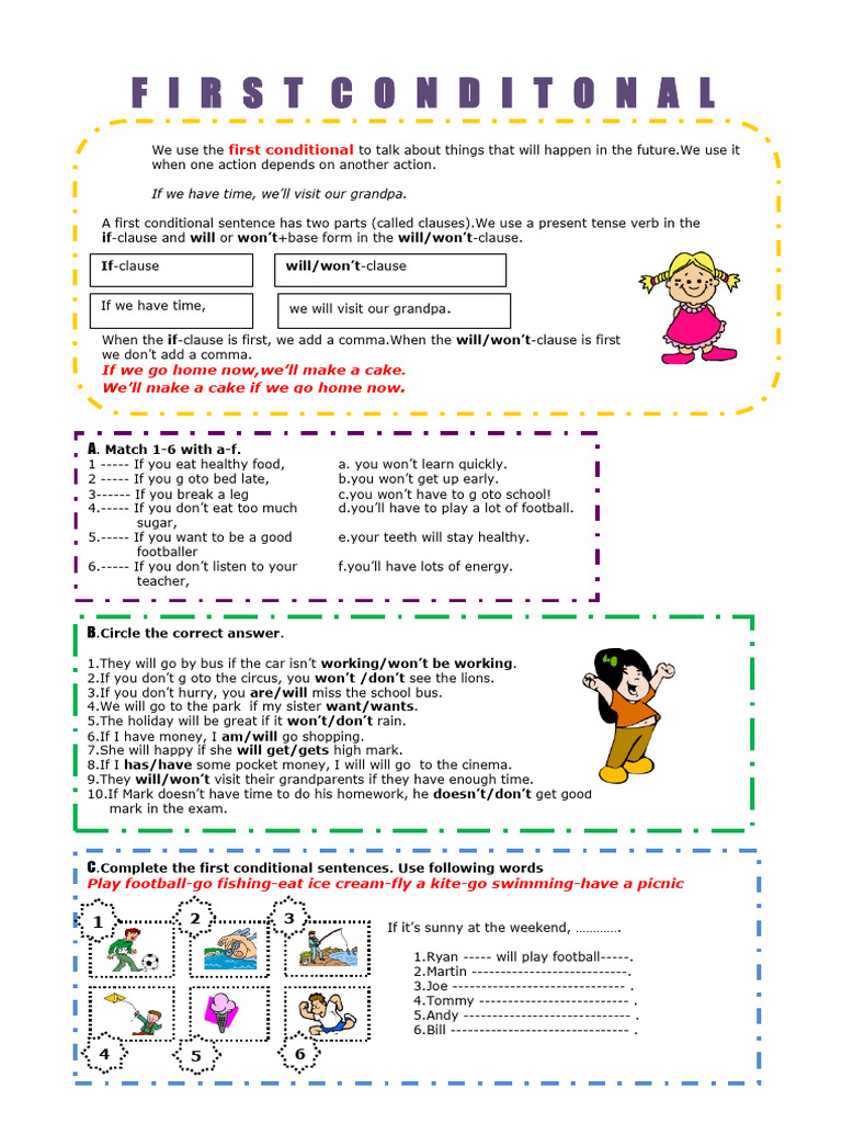 First Conditional Guía de Refuerzo | PDF | Linguistic Morphology | Syntax