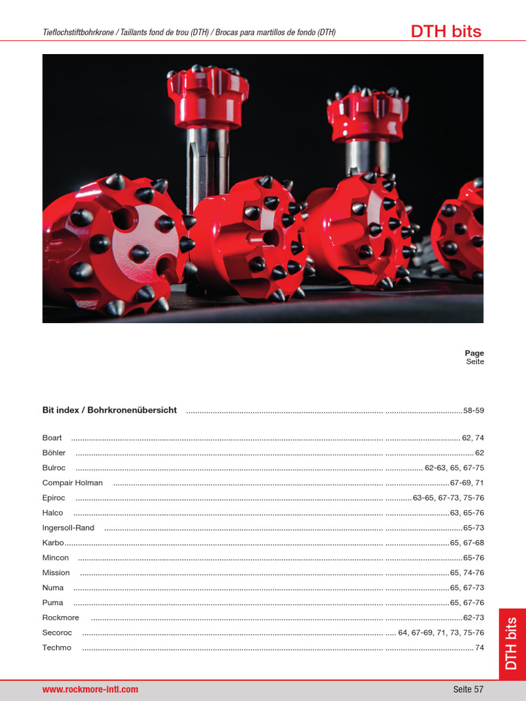 DTH Bits Catalog Section | PDF | Technologie et ingénierie