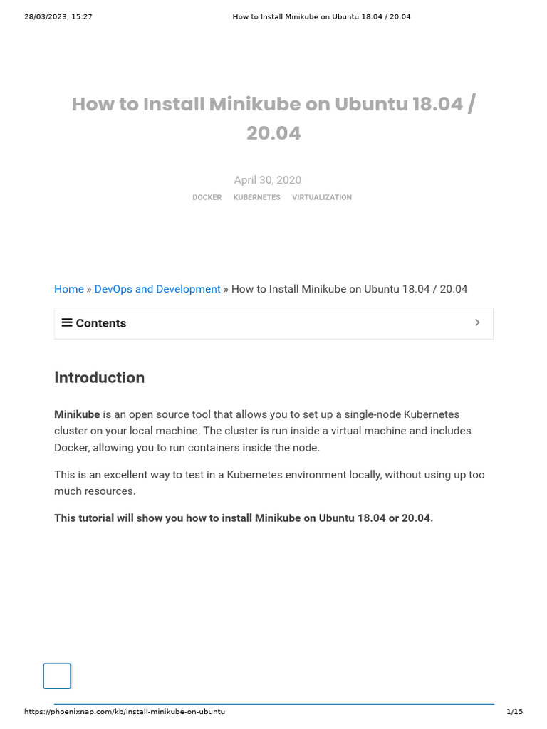 Install Minikube on Ubuntu 18.04/20.04 | PDF | Sudo | Utility Software
