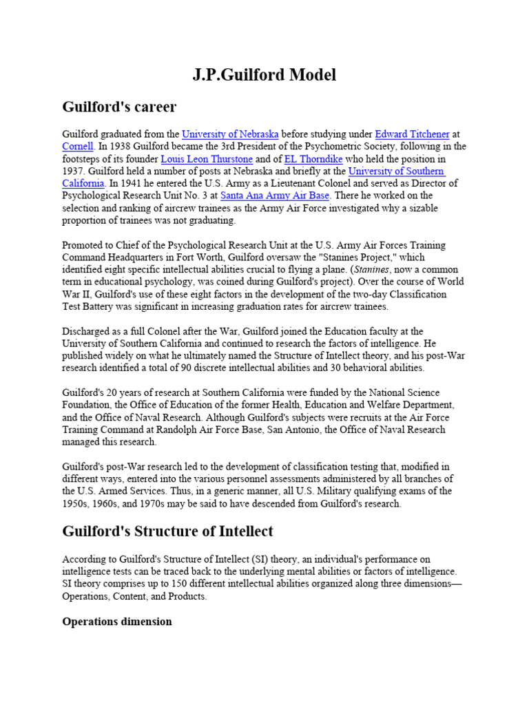 Guilford structure | PDF