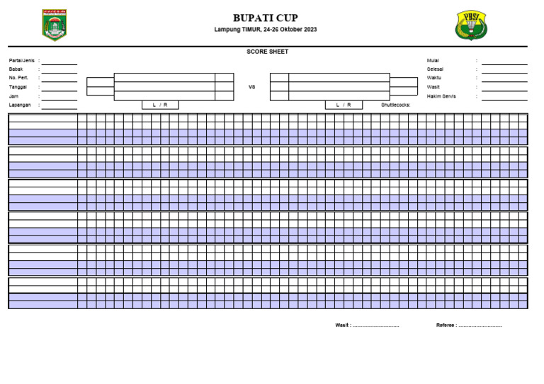 Score Sheet Kosong | PDF