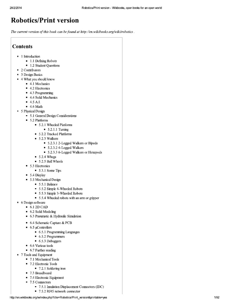 Robotics - Print Version - ... Books For An Open World | PDF