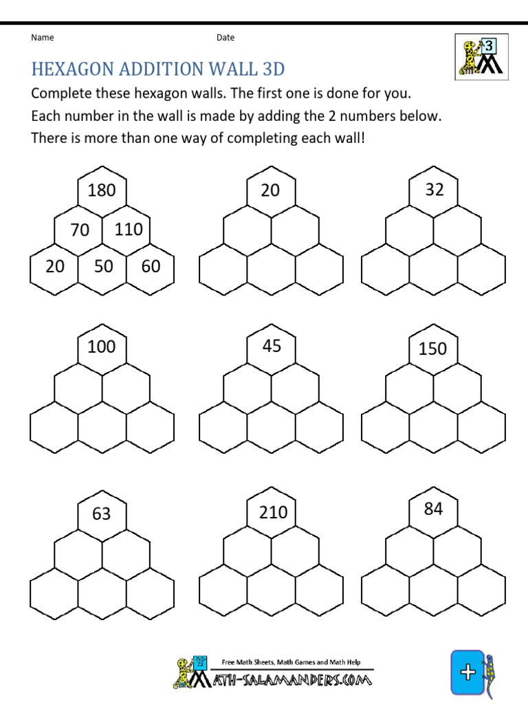 Hexagon Addition Wall Puzzle | PDF