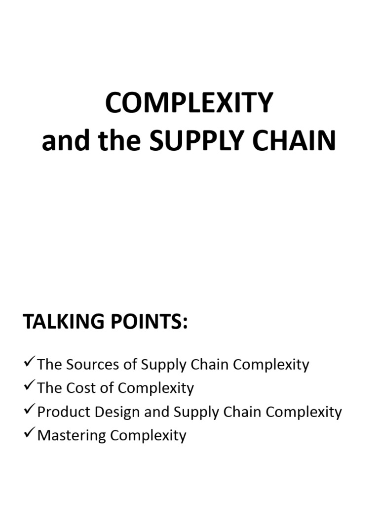 Managing Supply Chain Complexity | PDF | Supply Chain | Outsourcing
